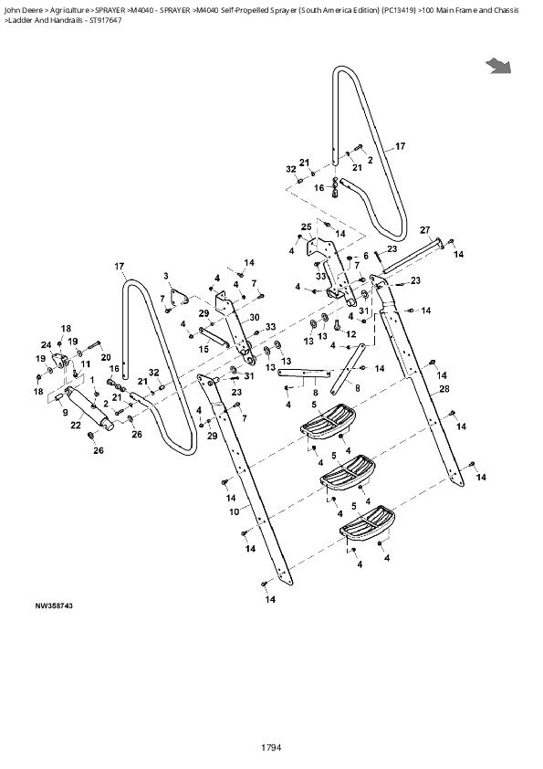 John Deere M4040 Self-Propelled Sprayer Parts Catalog (PC13419 ...